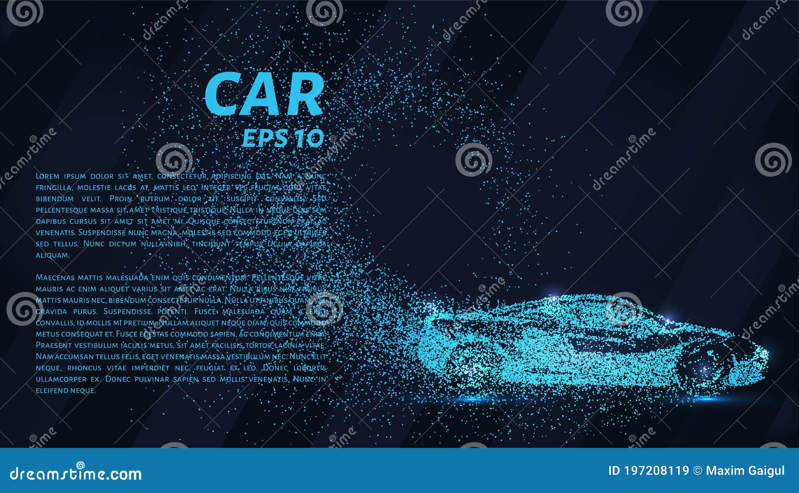 Car from the Particles. Car Consists of Small Circles and Dots Stock ...