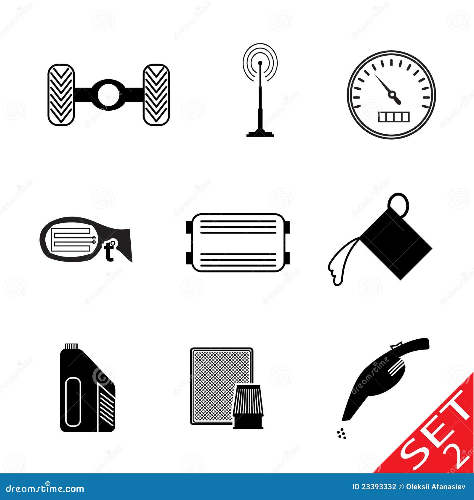 Car Parts icon set 2 stock vector. Illustration of fuel - 23393332
