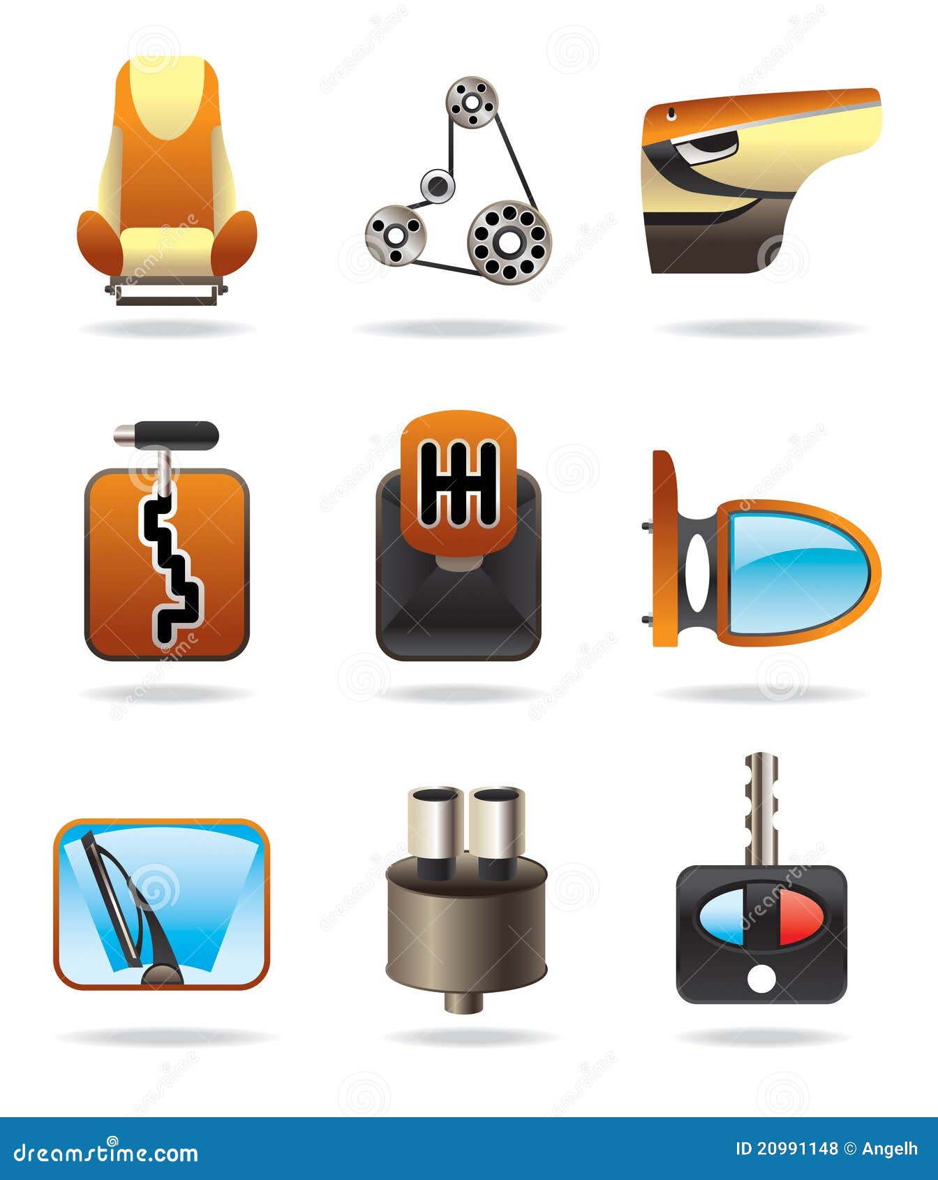 Car Parts Icon, Auto Parts Label, Sports Car Silhouette Vector ...