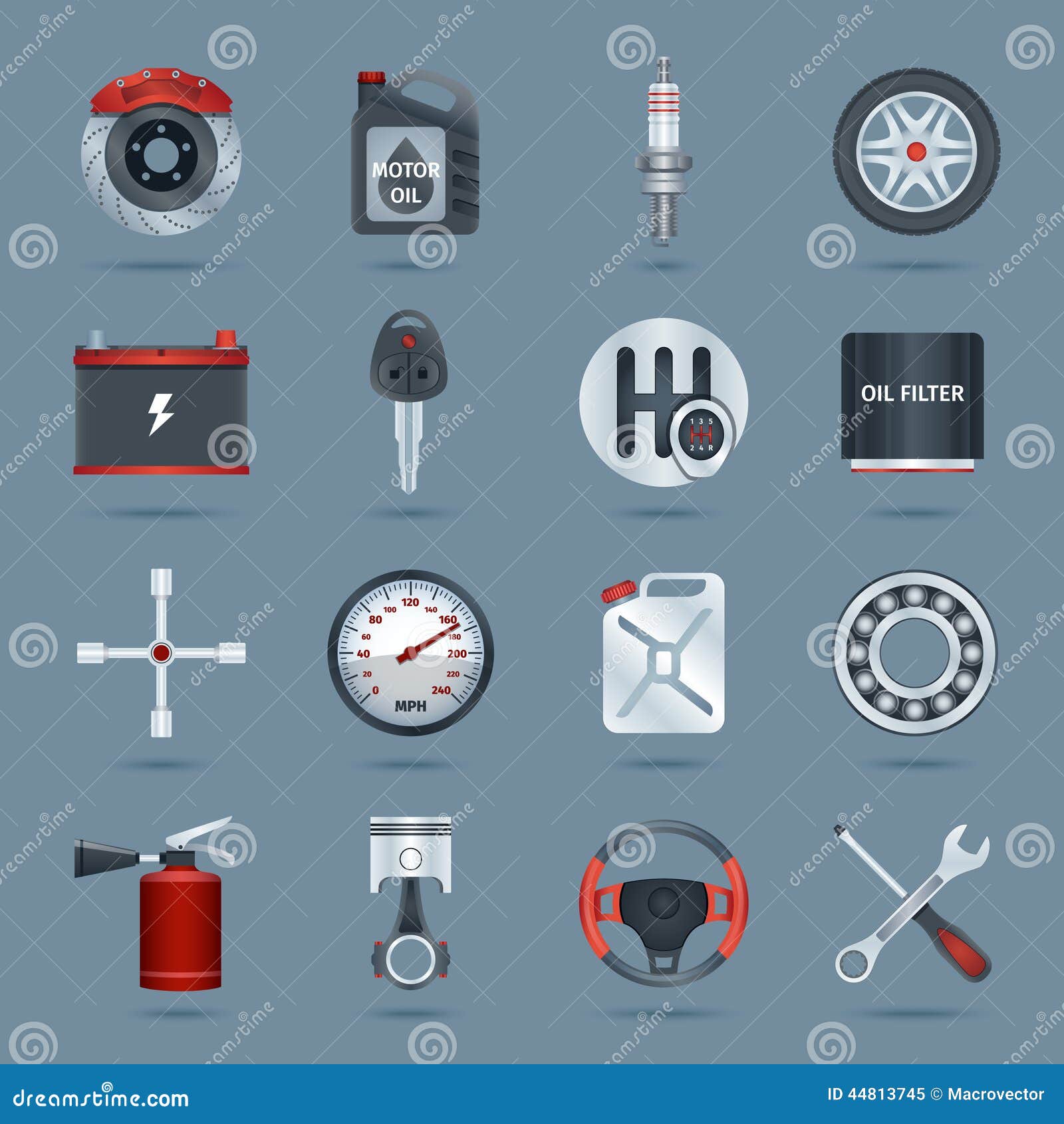 Car parts icons stock vector. Illustration of pipe, automotive - 44813745