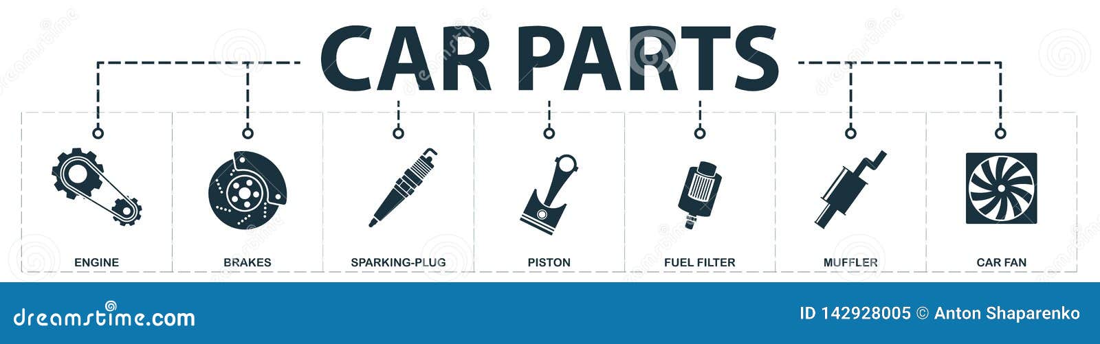 Car Parts Set Icons Collection. Includes Simple Elements Such As Engine ... Car Parts Set Icons Collection. Includes Simple Elements Such As Engine ...