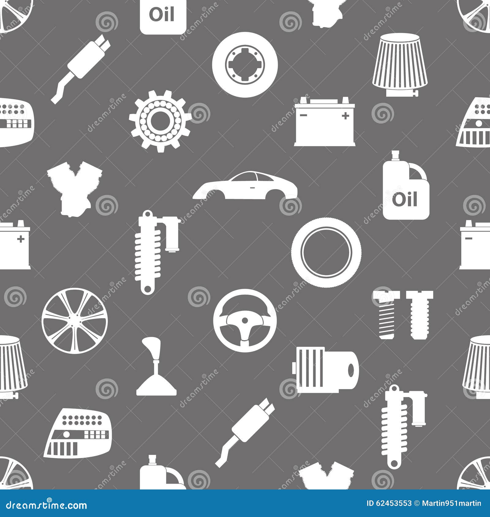 Car Parts Store Simple Icons Seamless Pattern Eps10 Stock Vector ...