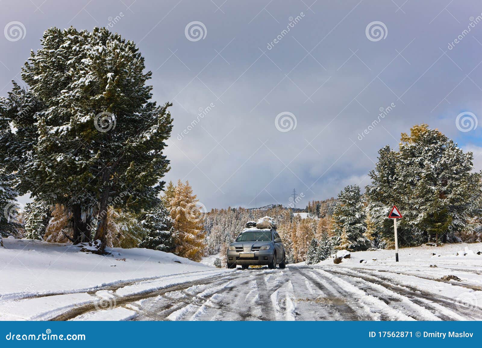 The car on pass stock image. Image of trees, blue, russia - 17562871