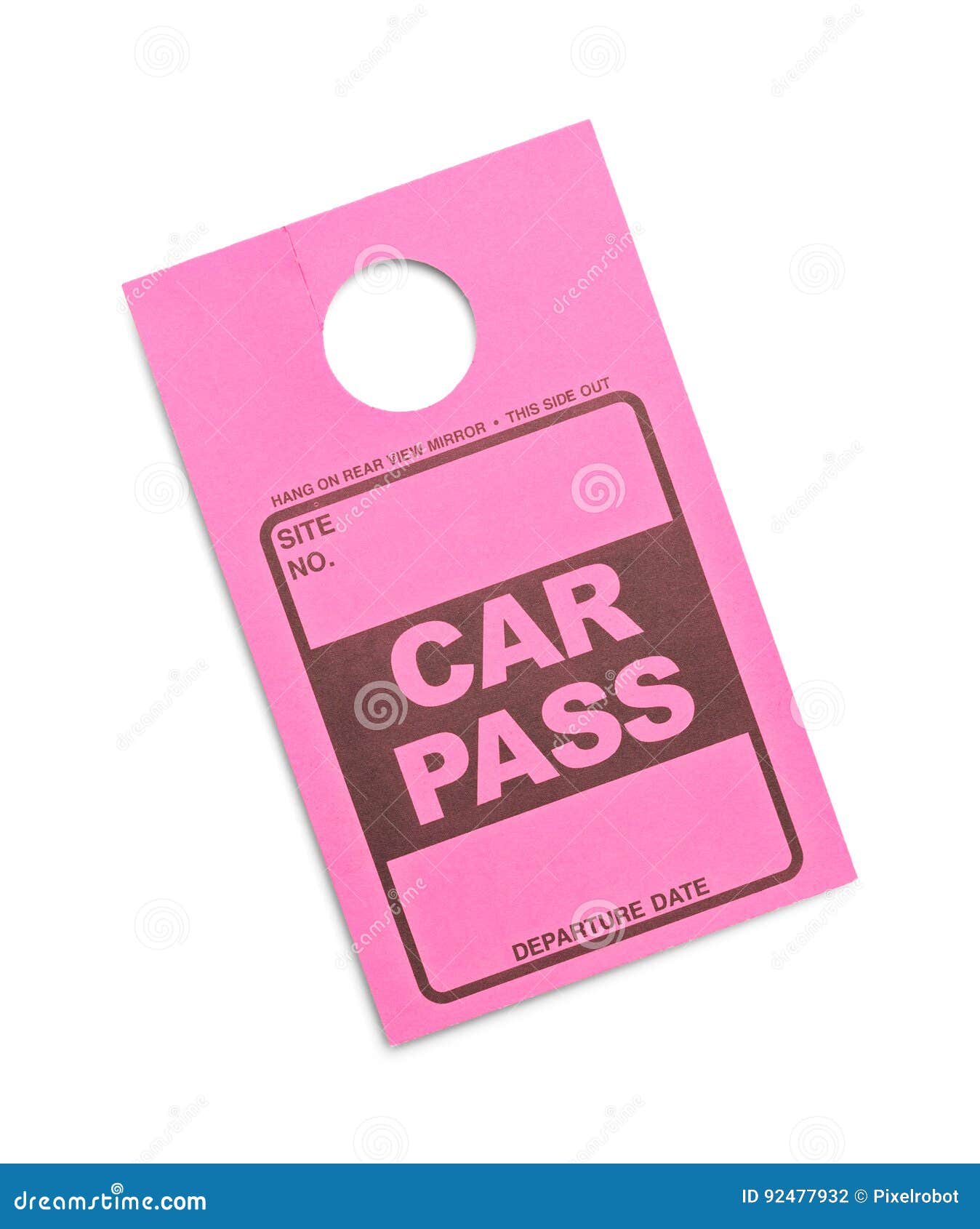 Car Pass stock photo. Image of paper, copy, hanging, hang - 92477932