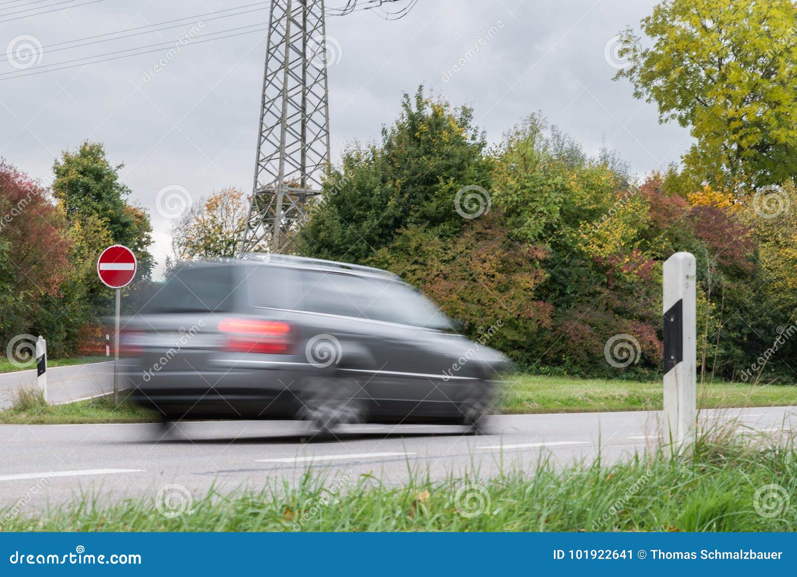 Car Passing by on a National Highway, Germany Stock Image - Image of ...
