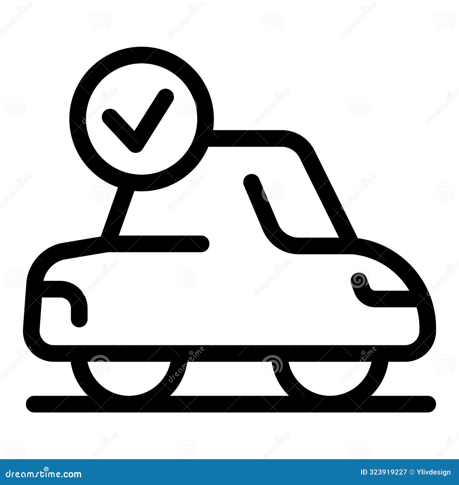 Car Passing Quality Control with Check Mark Icon Stock Vector ...