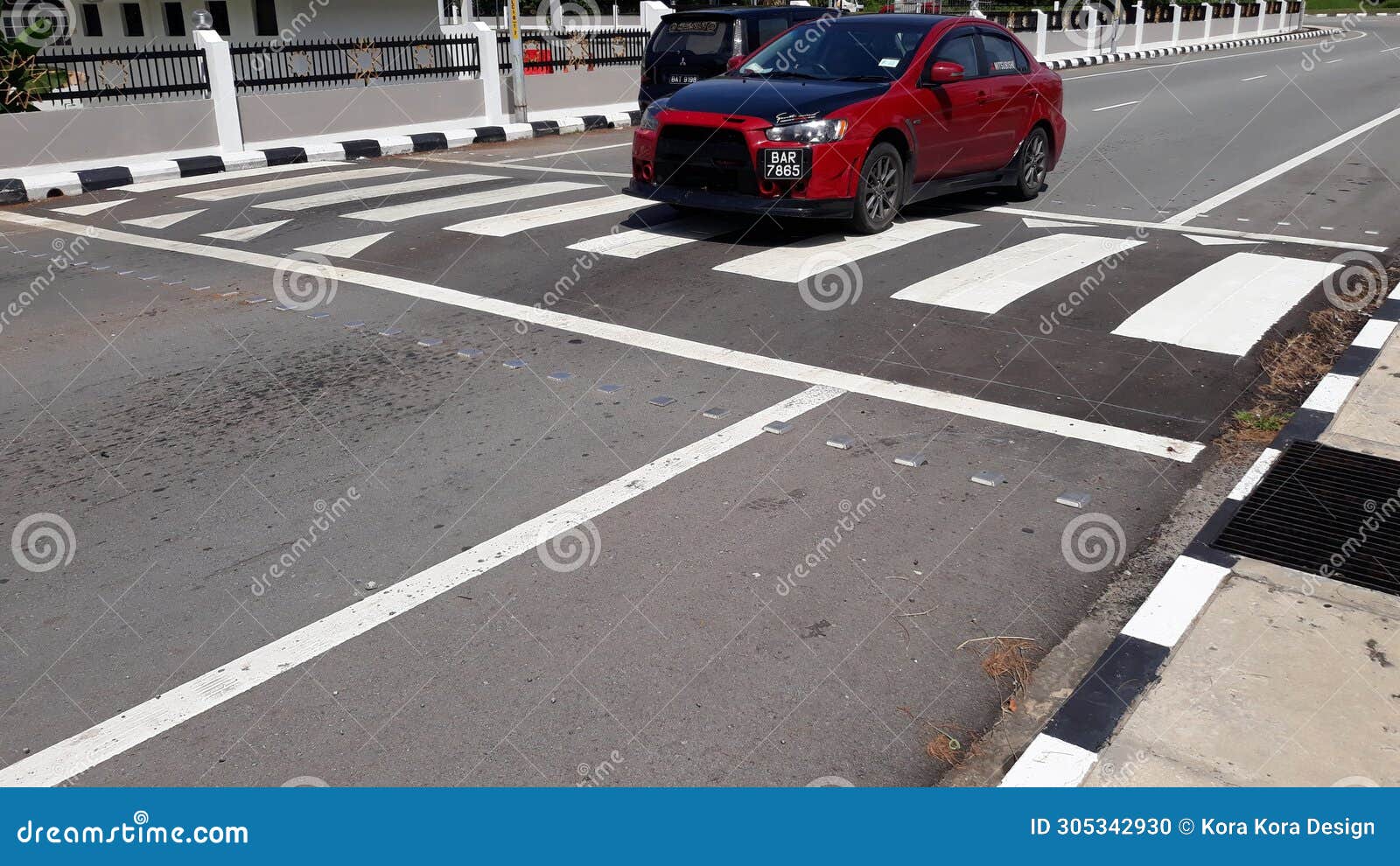 Car Past on Speed Bump on the Street Editorial Image - Image of signal ...