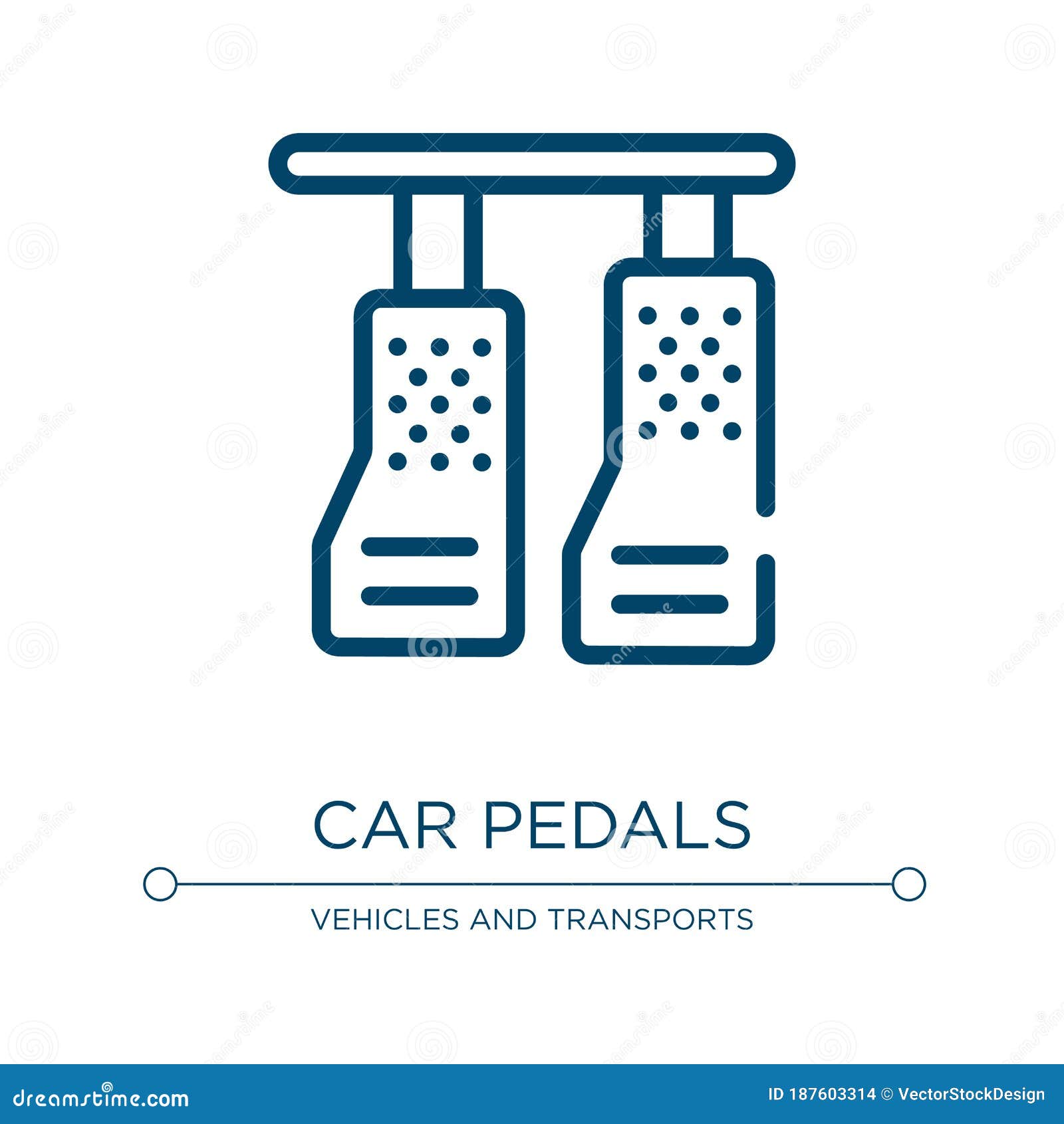 Car Pedals Icon. Linear Vector Illustration from Driving School ...