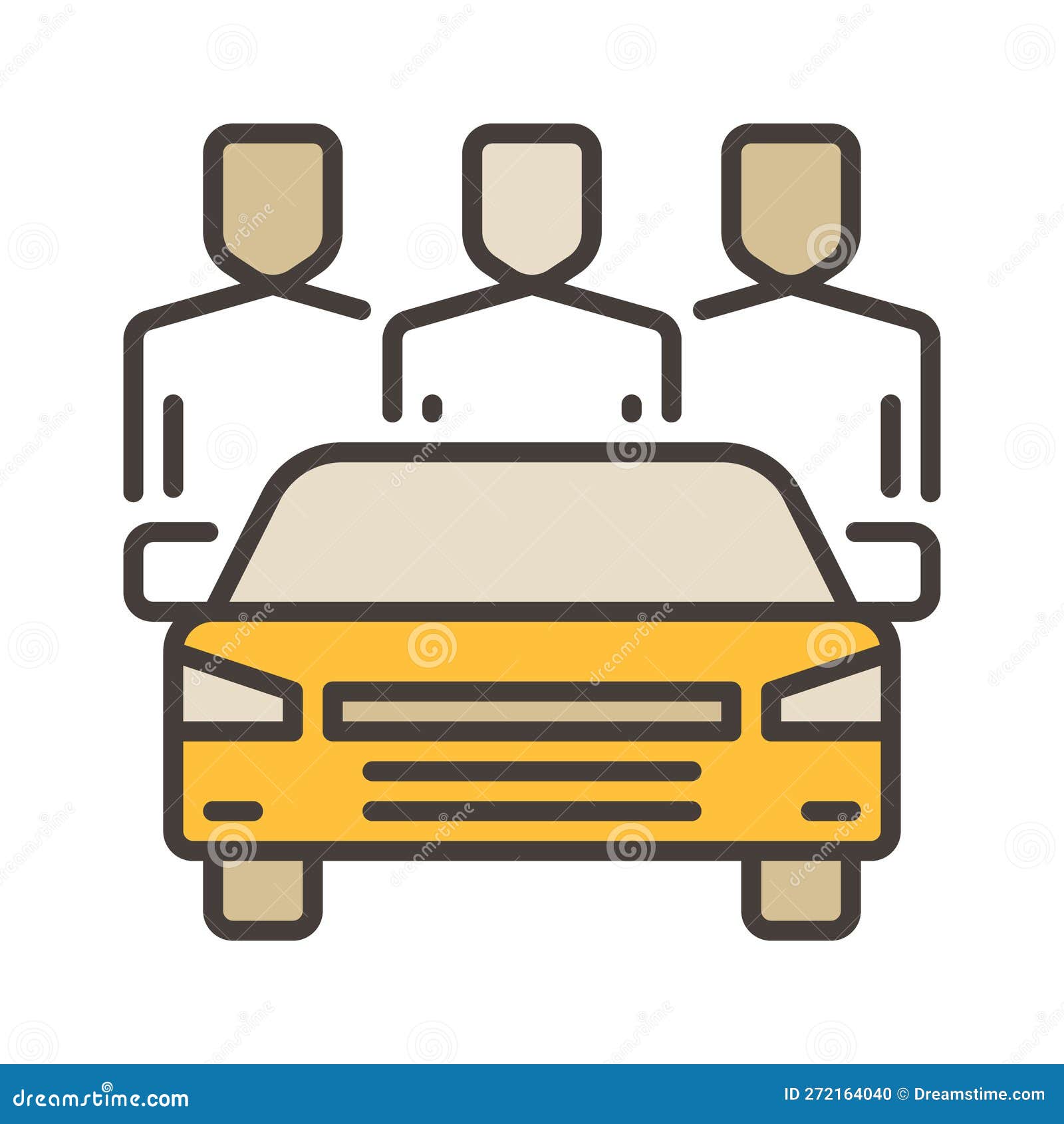 Car and People Vector Carsharing Concept Colored Icon Stock Vector ...