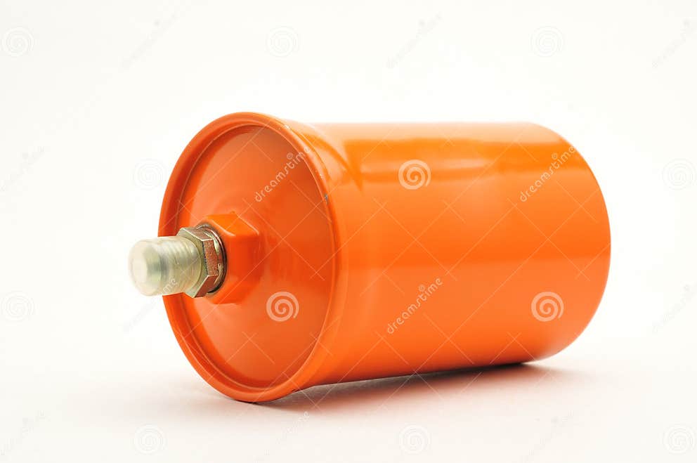 Car Petrol Filter on White Background Stock Image - Image of orange ...
