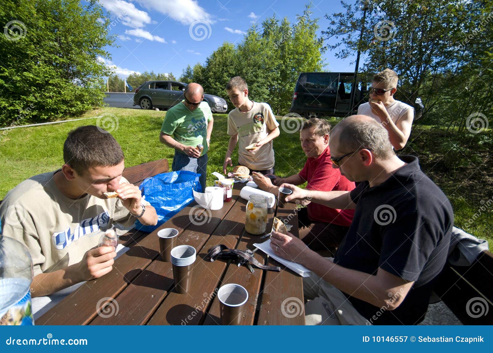 Car picnic stock image. Image of trip, picnic, table - 10146557