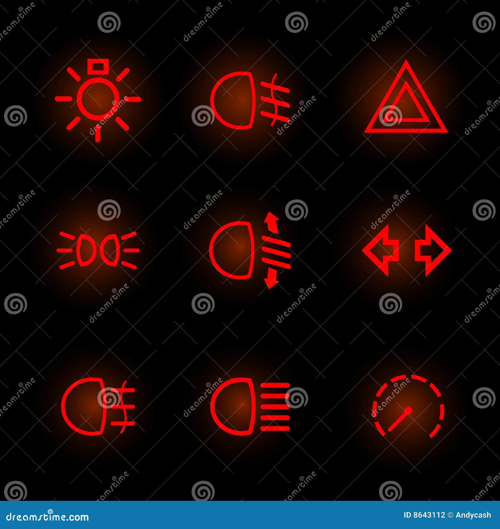 Car pictograms stock vector. Illustration of warning, active - 8643112