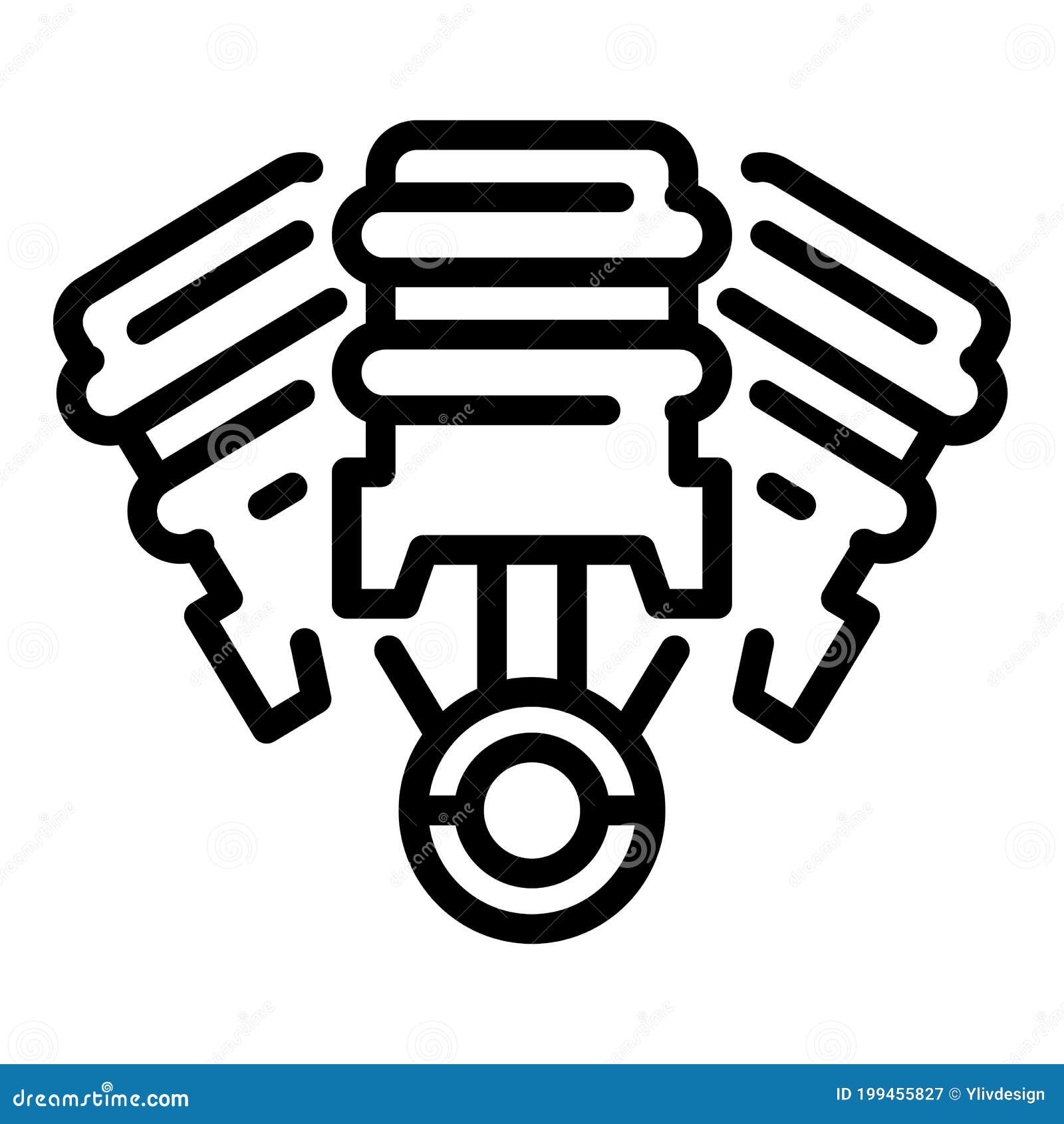 Car Piston Icon, Outline Style Stock Vector - Illustration of line ...