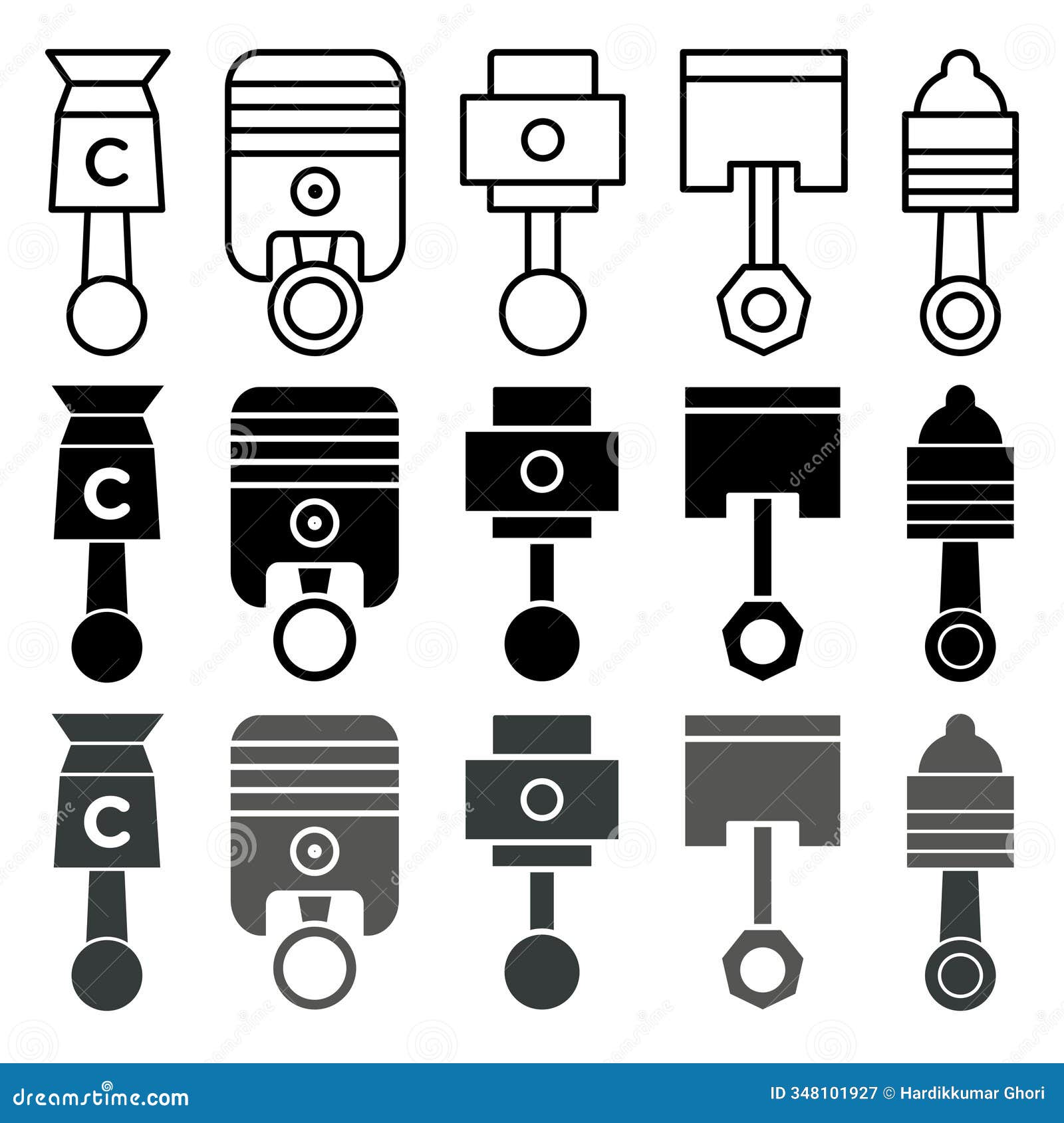 Car Piston icon vector stock illustration. Illustration of white ...