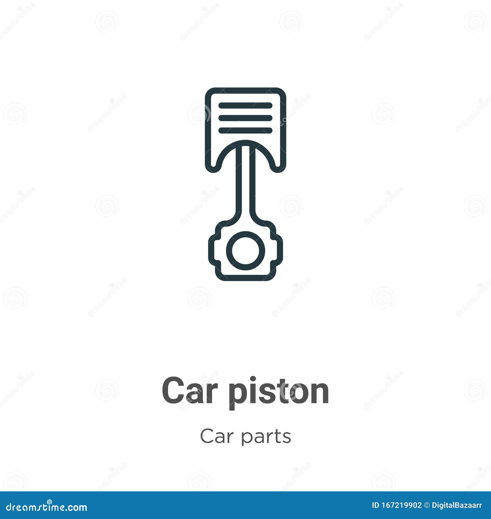 Piston Outline Icon. Elements Of Car Repair Illustration Icon. Signs ...