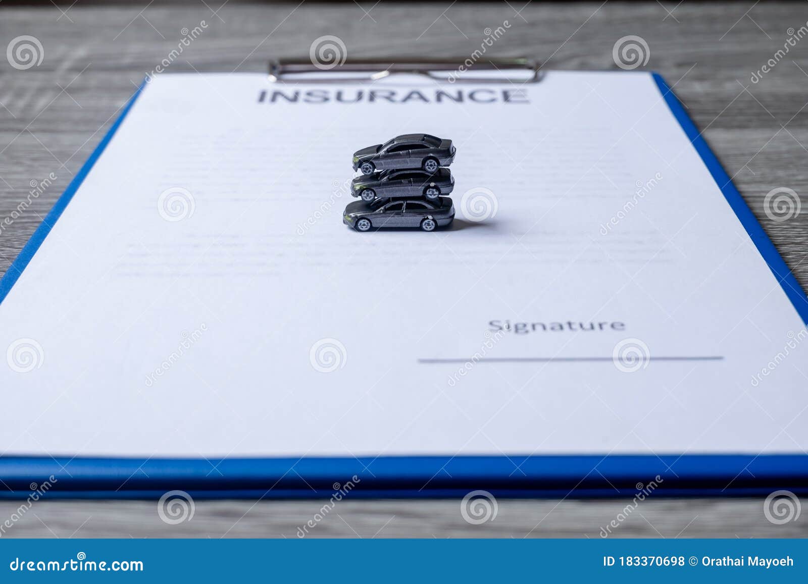 Car Placed on Insurance Documents. Car Insurance Concept Stock Photo ...