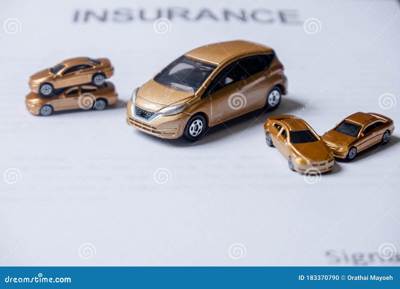 Car Placed on Insurance Documents. Car Insurance Concept Stock Photo ...