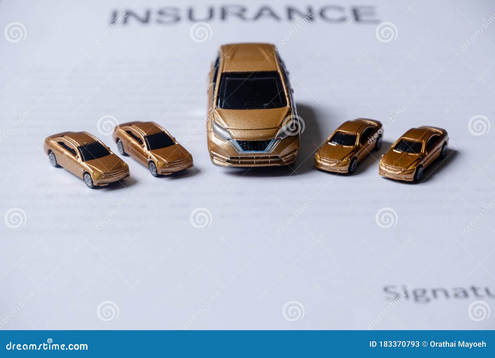 Car Placed on Insurance Documents. Car Insurance Concept Stock Image ...
