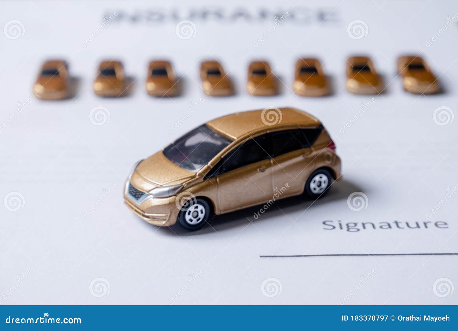Car Placed on Insurance Documents. Car Insurance Concept Stock Image ...