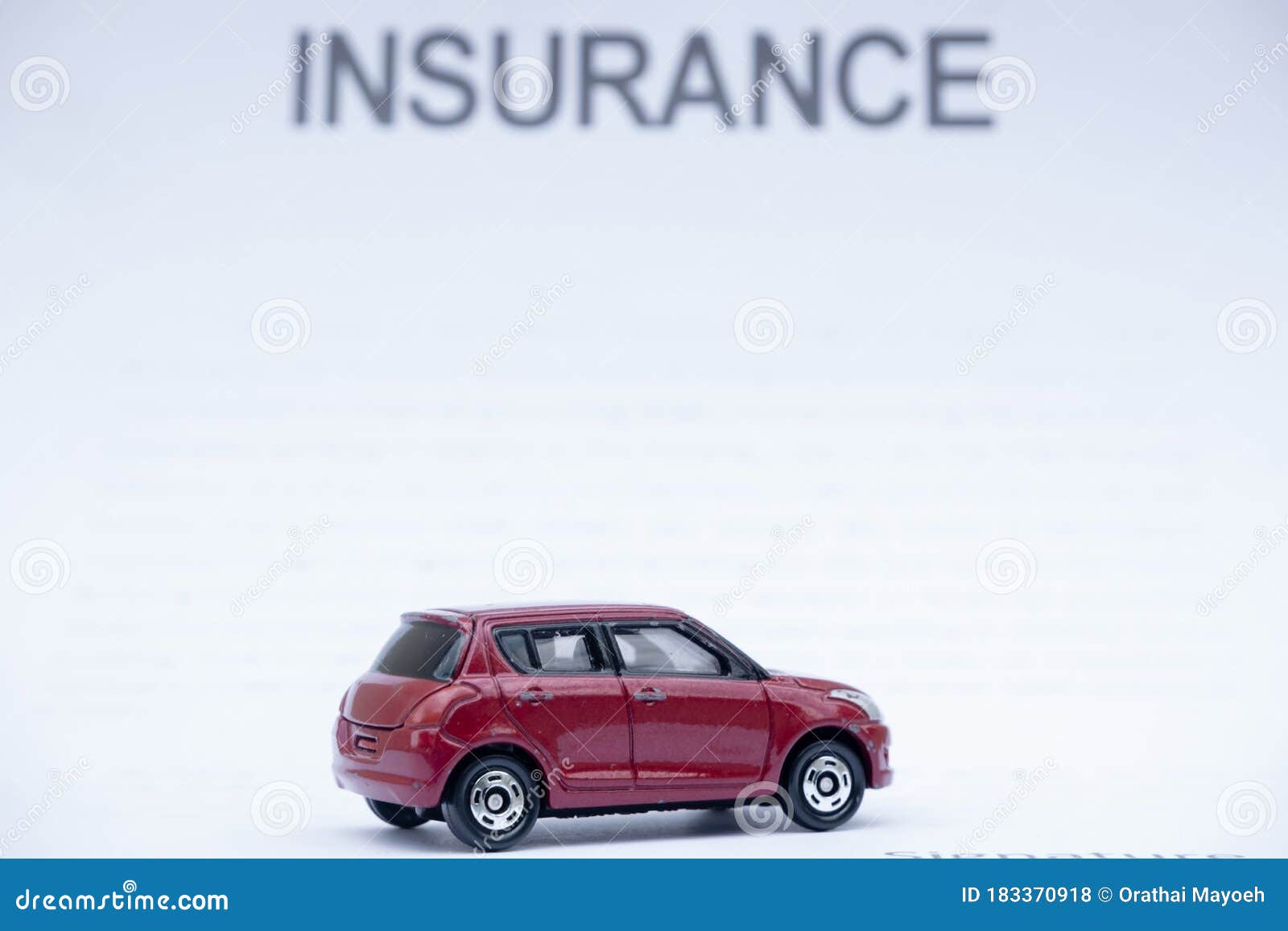Car Placed on Insurance Documents. Car Insurance Concept Stock Photo ...