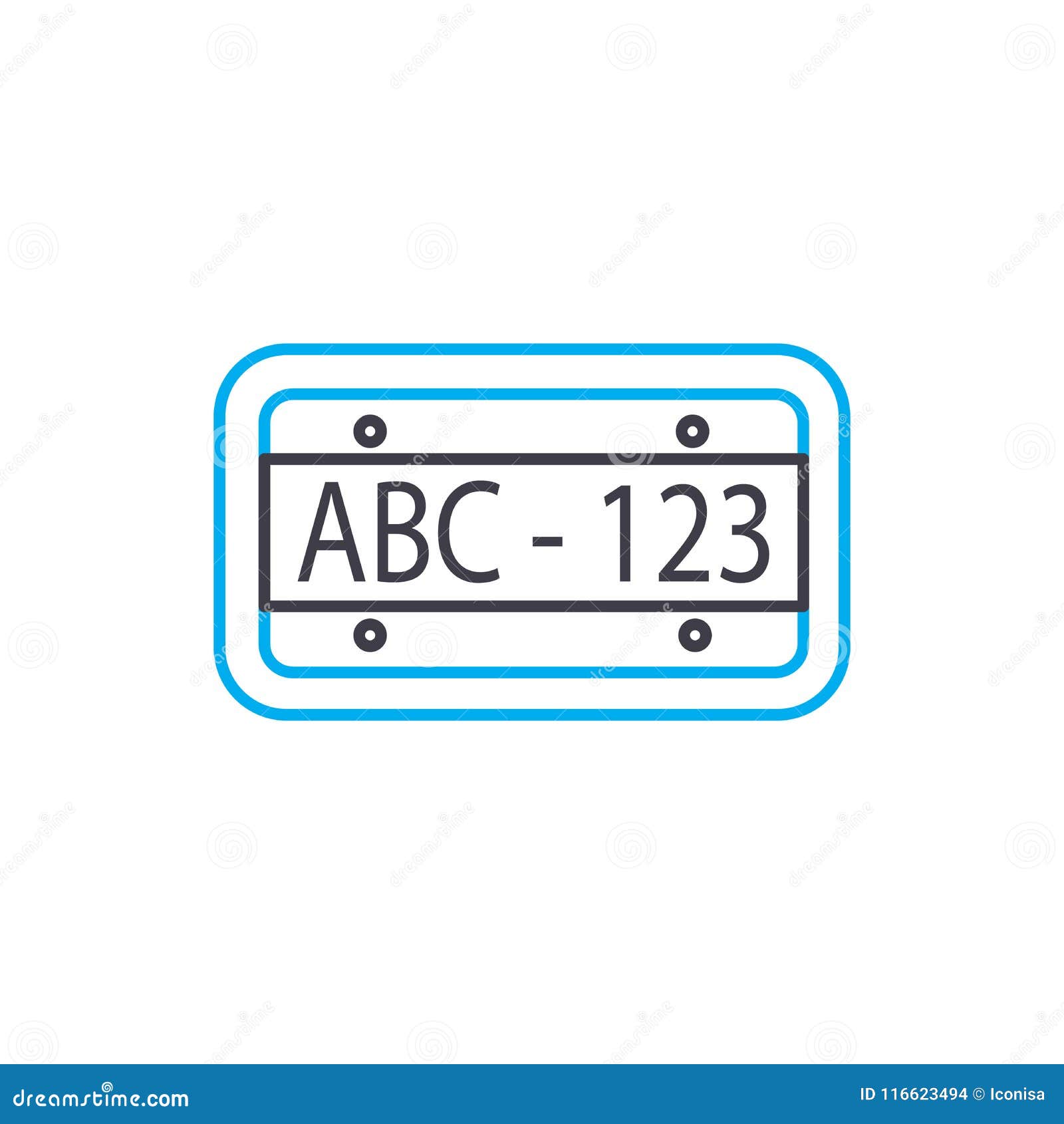 Car Plate Vector Thin Line Stroke Icon. Car Plate Outline Illustration ... Car Plate Vector Thin Line Stroke Icon. Car Plate Outline Illustration ...