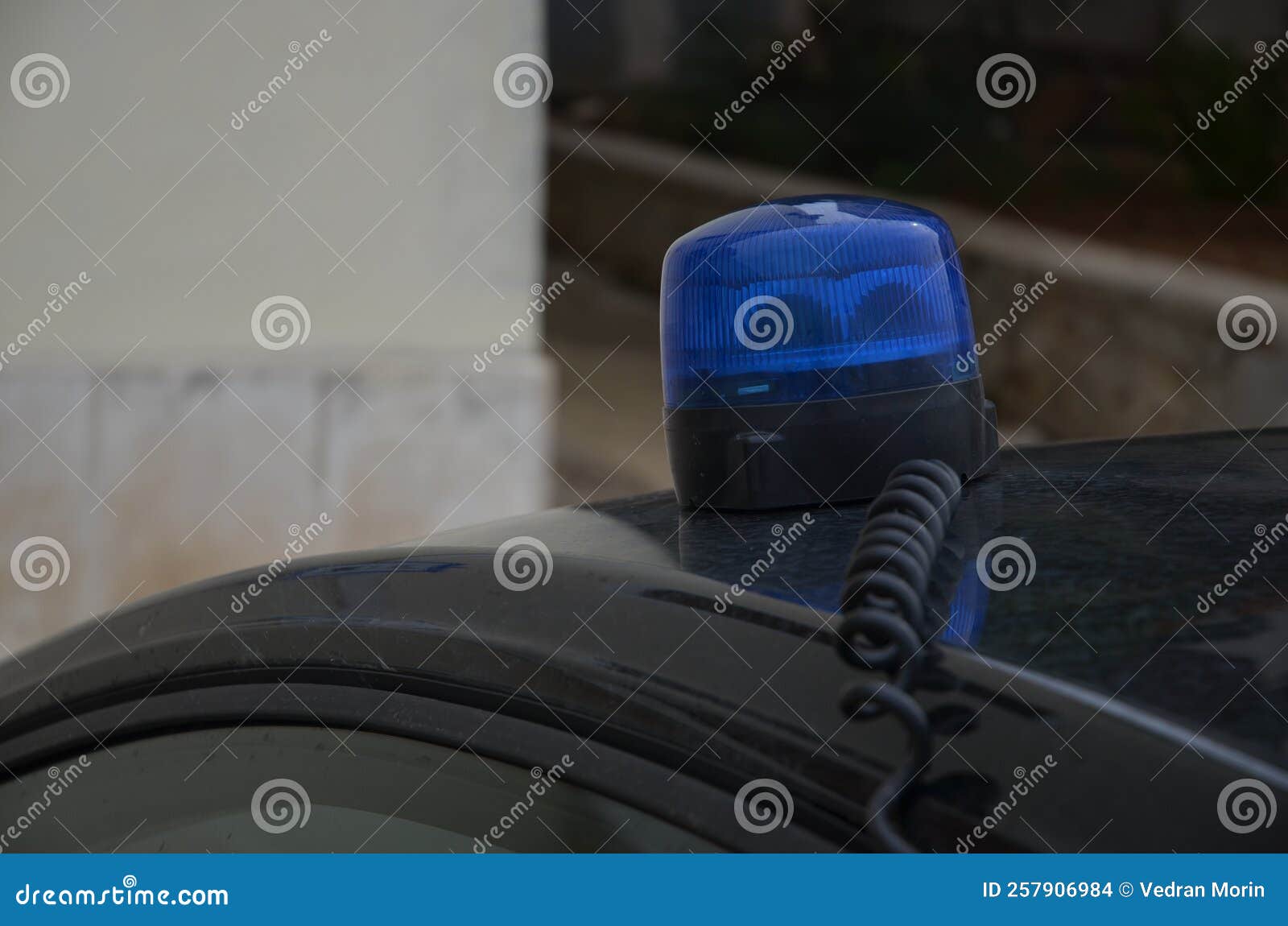 Car Police Rotating Flashing Lights Stock Photo - Image of rotating ...