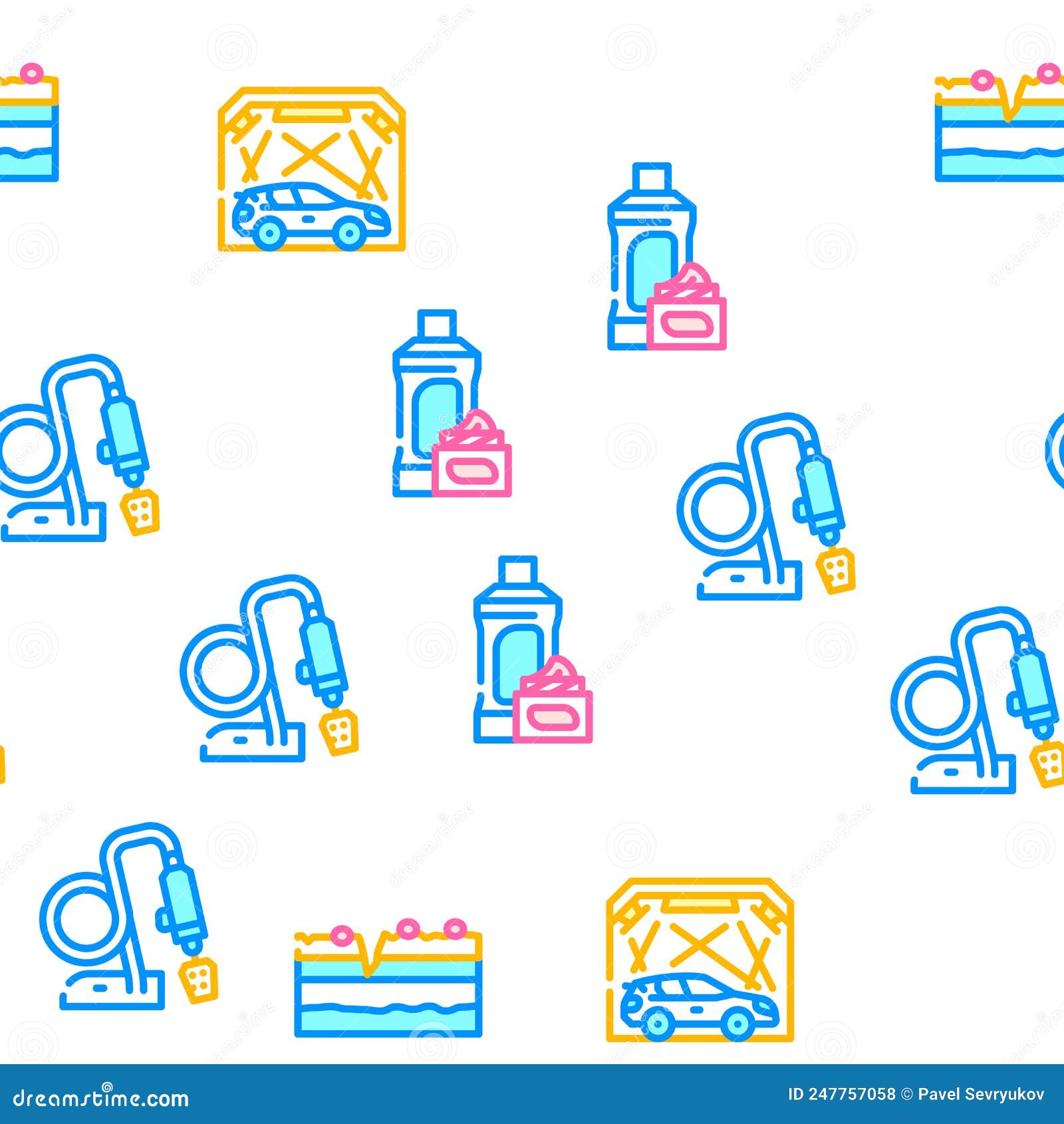 Car Polishing Tool Vector Seamless Pattern Stock Vector - Illustration ...