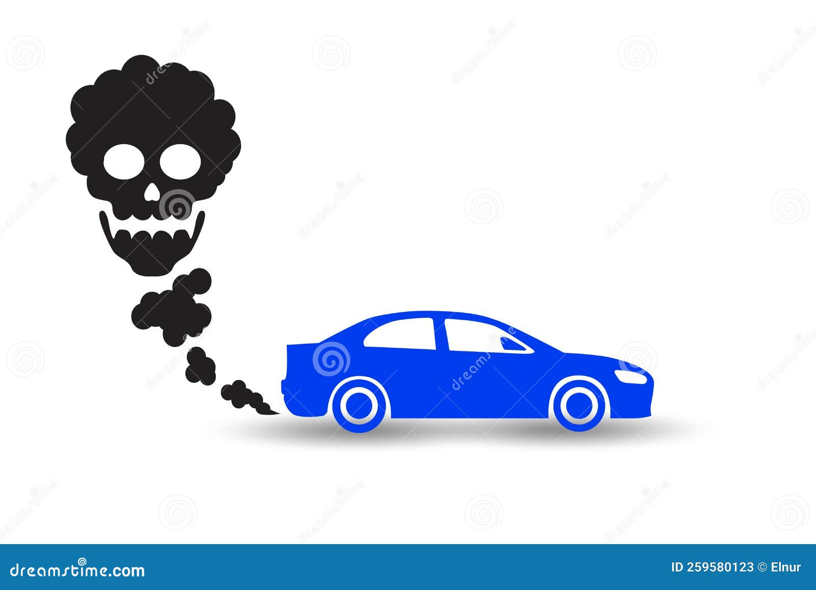 Car Pollution in Ecological Concept Stock Illustration - Illustration ...