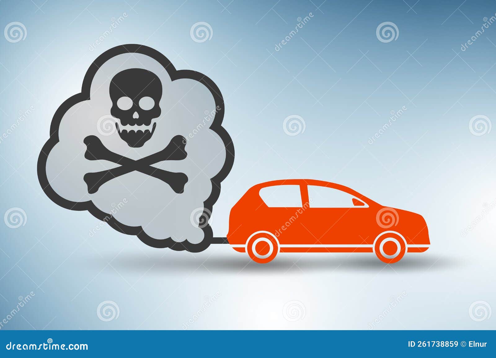 Car Pollution in Ecological Concept Stock Illustration - Illustration ...