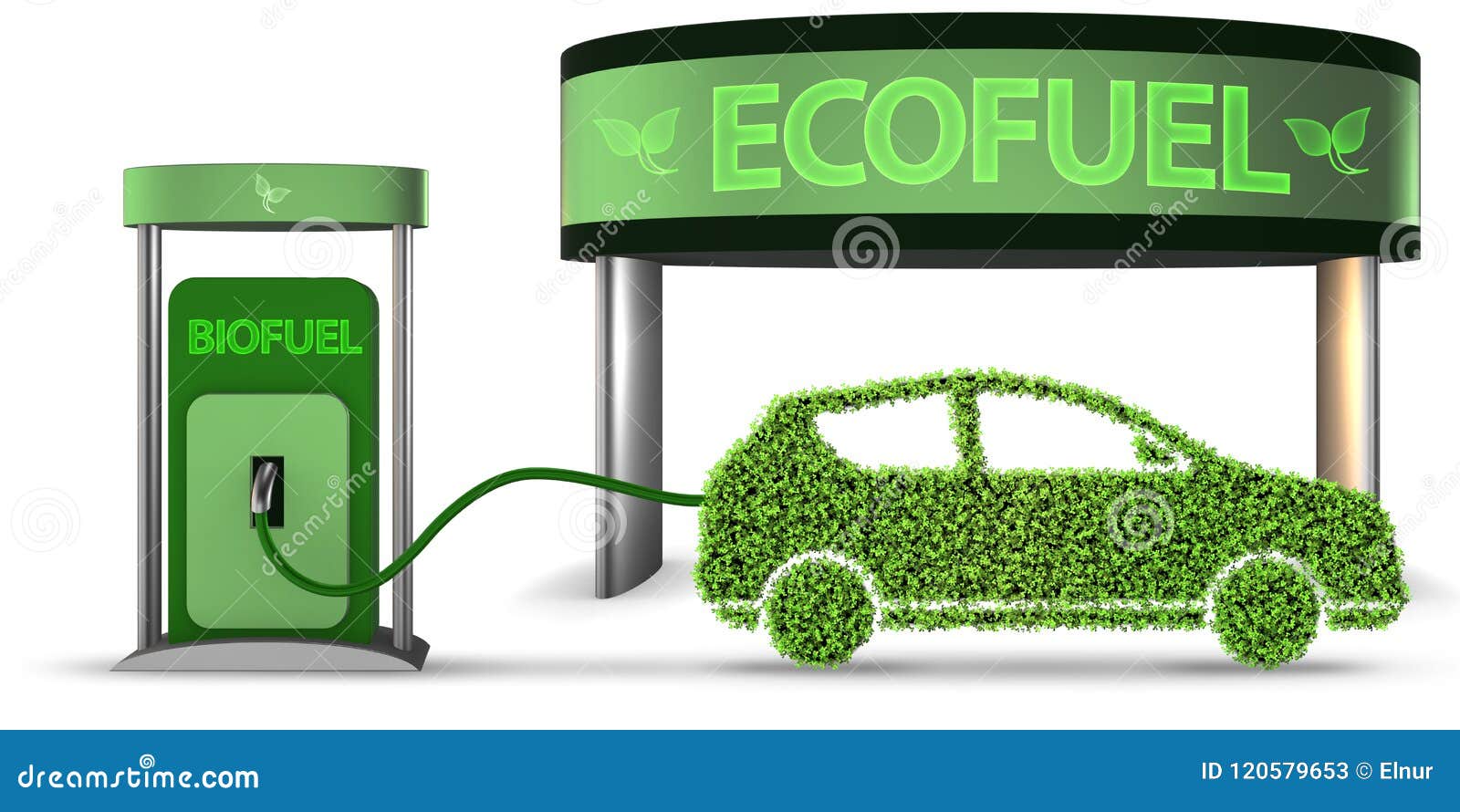 The Car Powered by Biofuel - 3d Rendering Stock Illustration ...