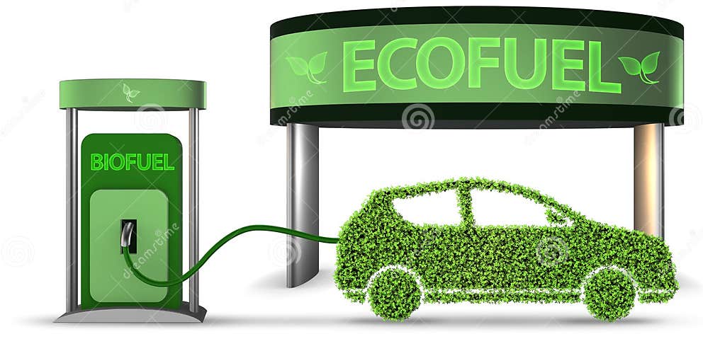 The Car Powered by Biofuel - 3d Rendering Stock Illustration ...