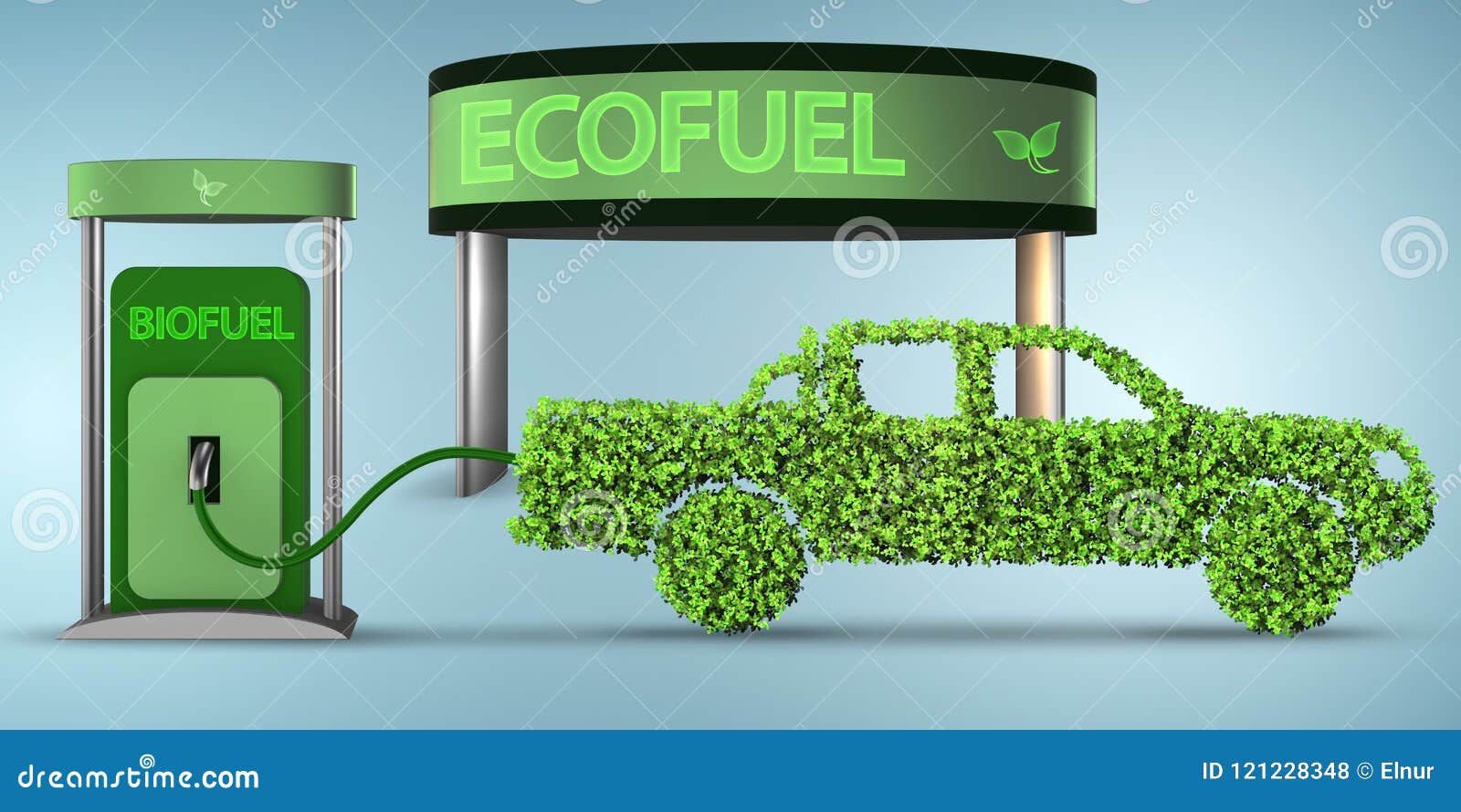 The Car Powered by Biofuel - 3d Rendering Stock Illustration ...