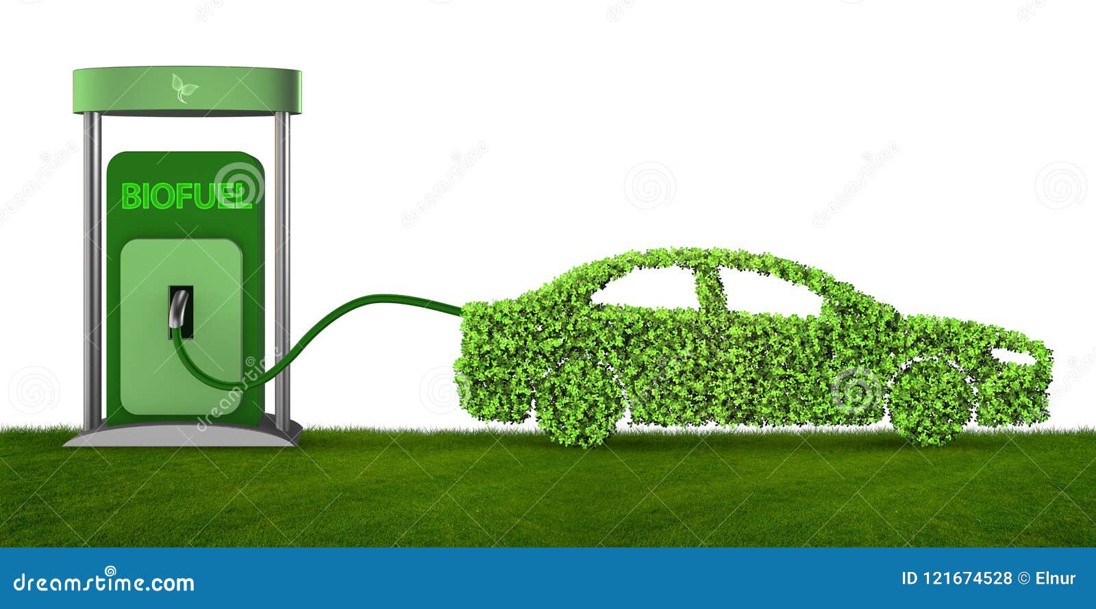 The Car Powered by Biofuel - 3d Rendering Stock Illustration ...