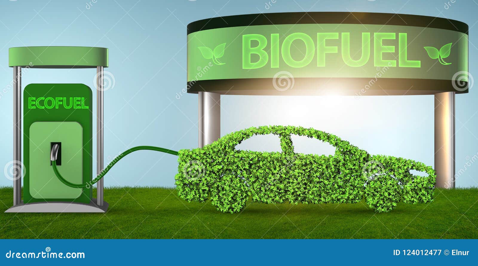 The Car Powered by Biofuel - 3d Rendering Stock Illustration ...