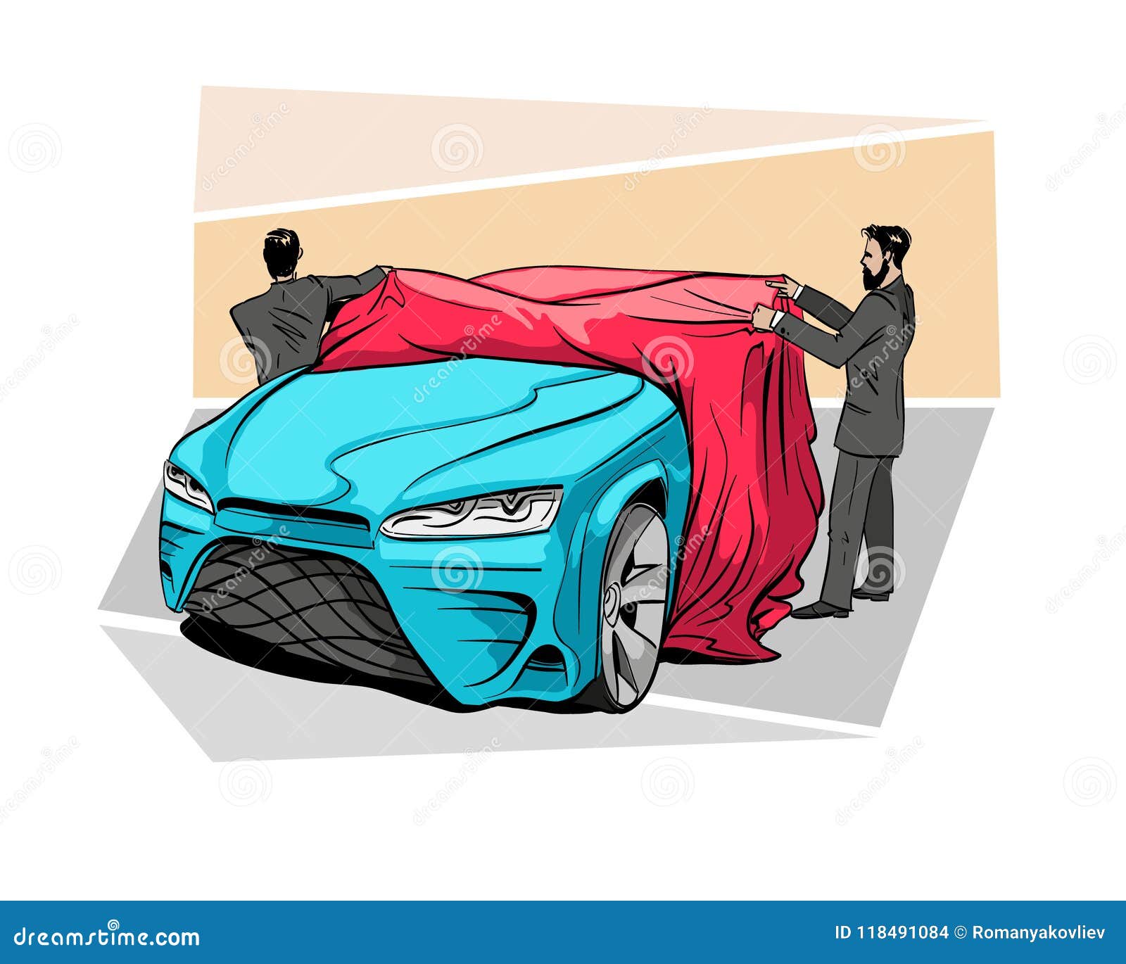 New Car Model Covered Cloth Stock Illustrations – 89 New Car Model ...