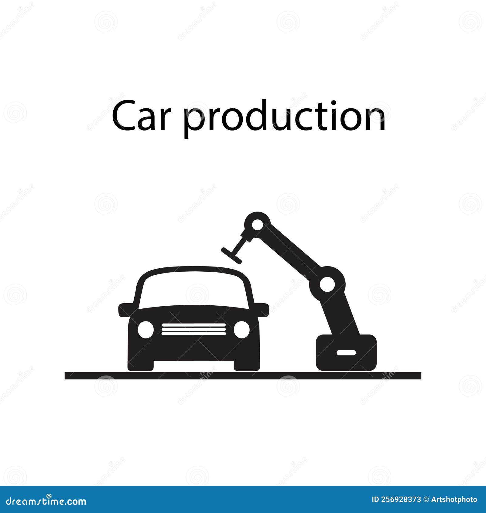 Car Production Process Using an Industrial Robot Stock Vector ...