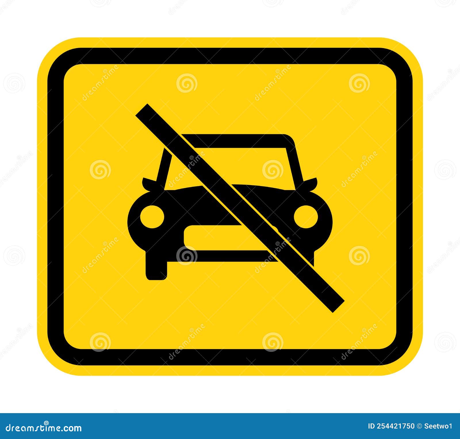 Car Prohibition Sign on White Background Stock Vector - Illustration of ...