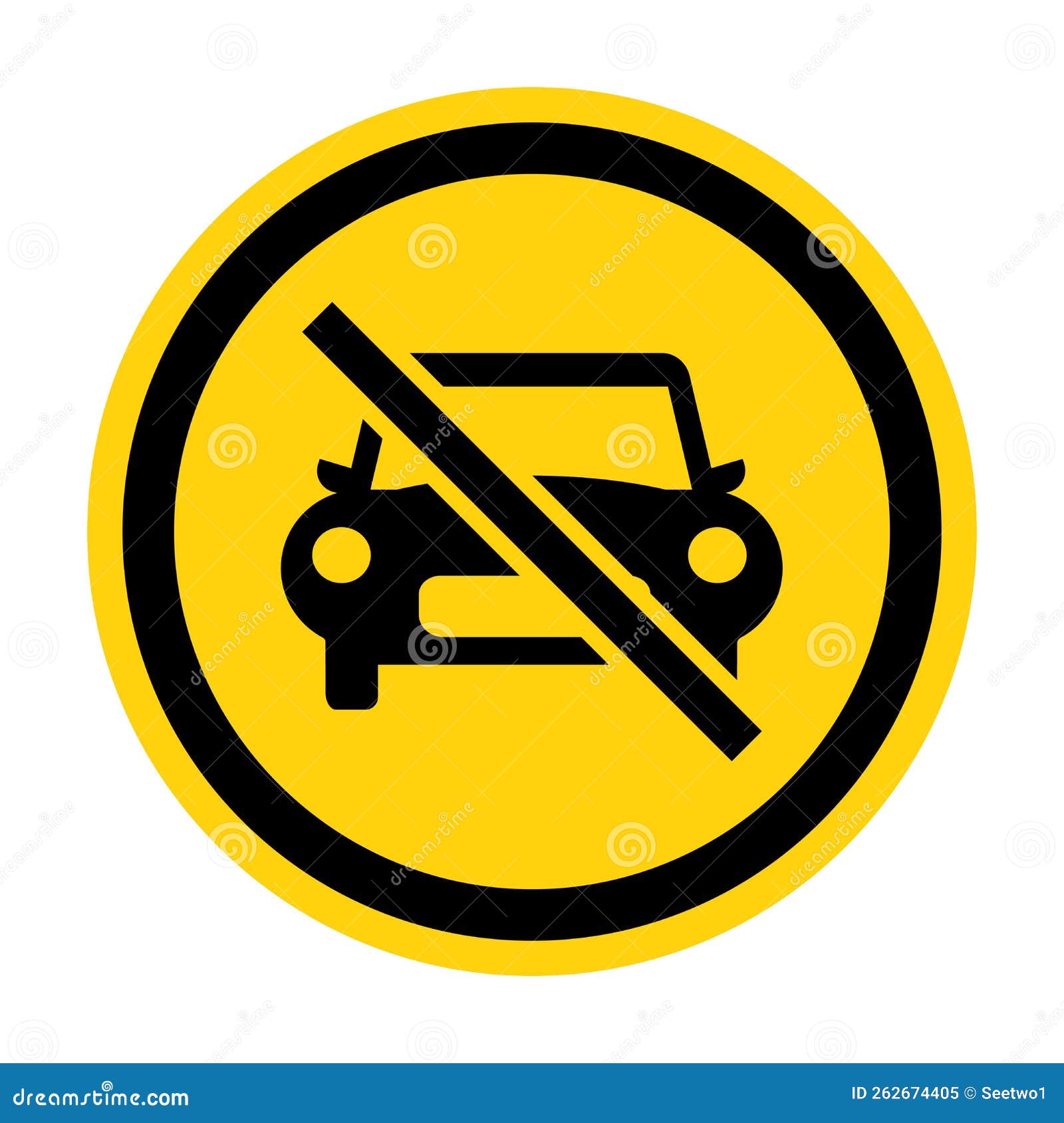 Car Prohibition Sign on White Background Stock Vector - Illustration of ...