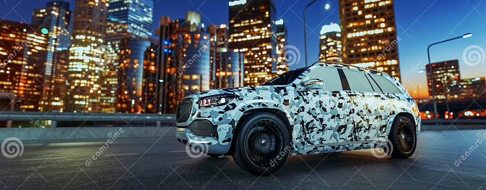 Car Prototype First Drive on the Road. Stock Photo - Image of design ...