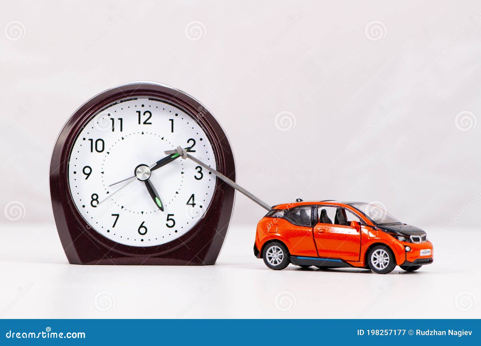 Car Pulling Clock Hand Forward Stock Image - Image of background ...