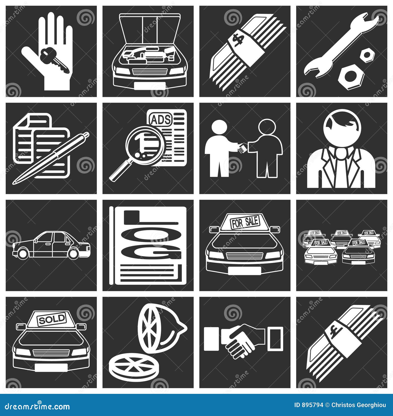 Car purchase icons stock vector. Illustration of auto, lemon - 895794