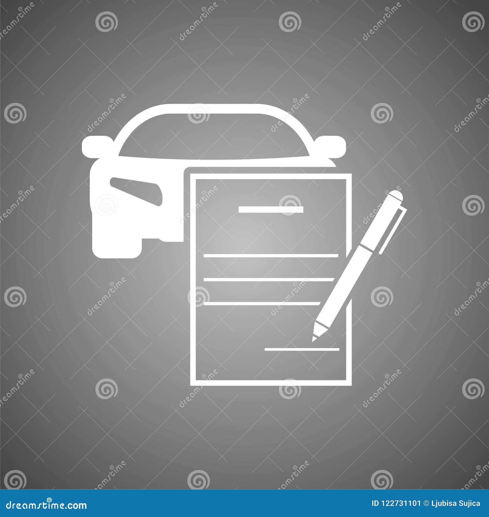 Car purchasing contract stock vector. Illustration of rental - 122731101