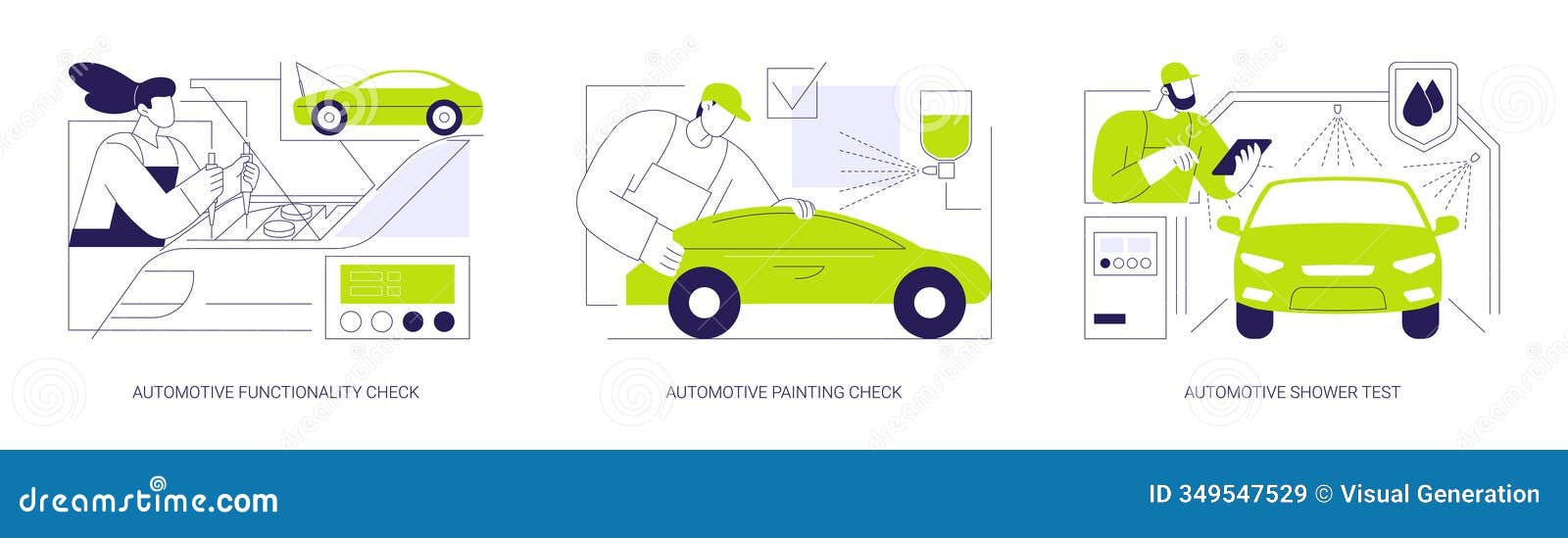 Car Quality Inspection Abstract Concept Vector Illustrations. Stock ...