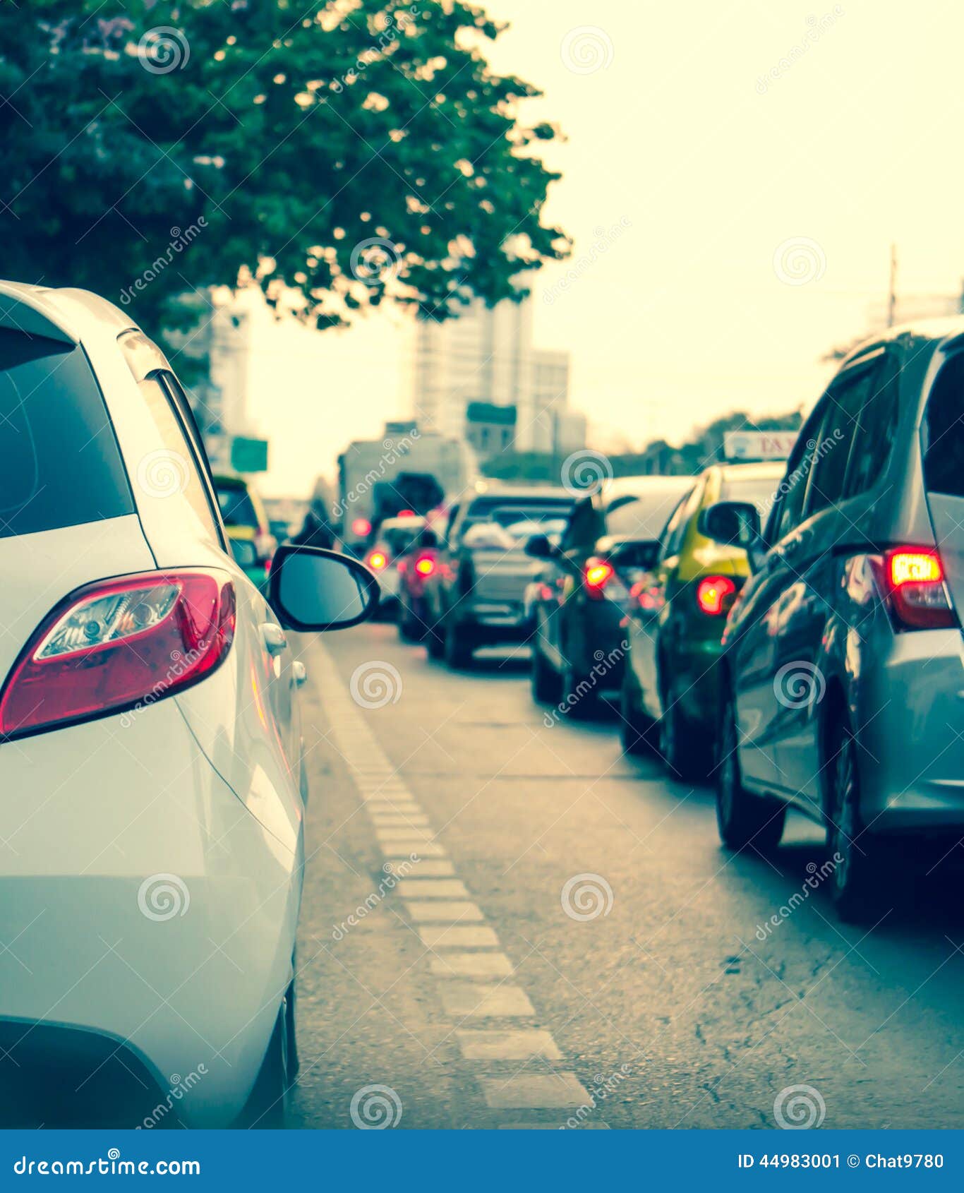 Car Queue in the Bad Traffic Road Stock Image - Image of cross, crowded ...