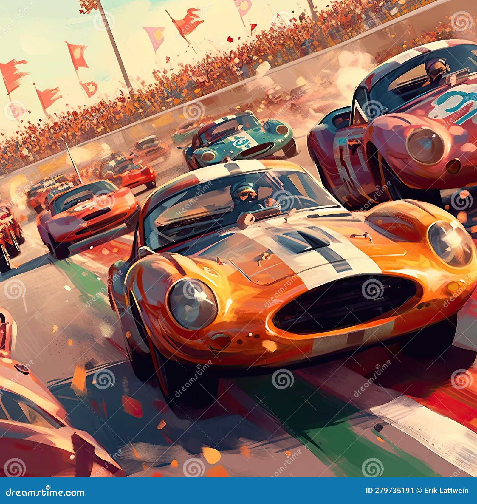 Car Race Sports Illustration - Made with Generative AI Tools Stock ...