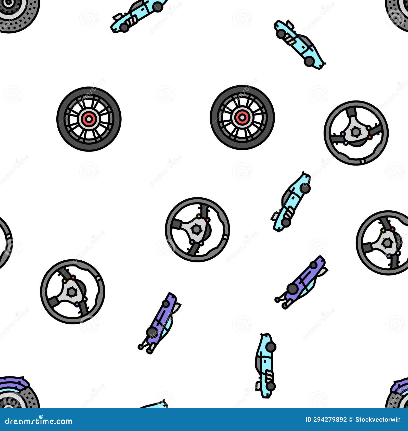Car Race Vehicle Speed Auto Vector Seamless Pattern Stock Vector ...