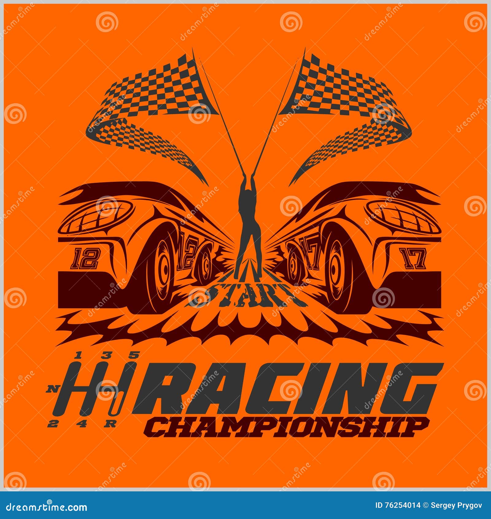 Car Racing Emblem and Championship Race Badge Stock Vector ...