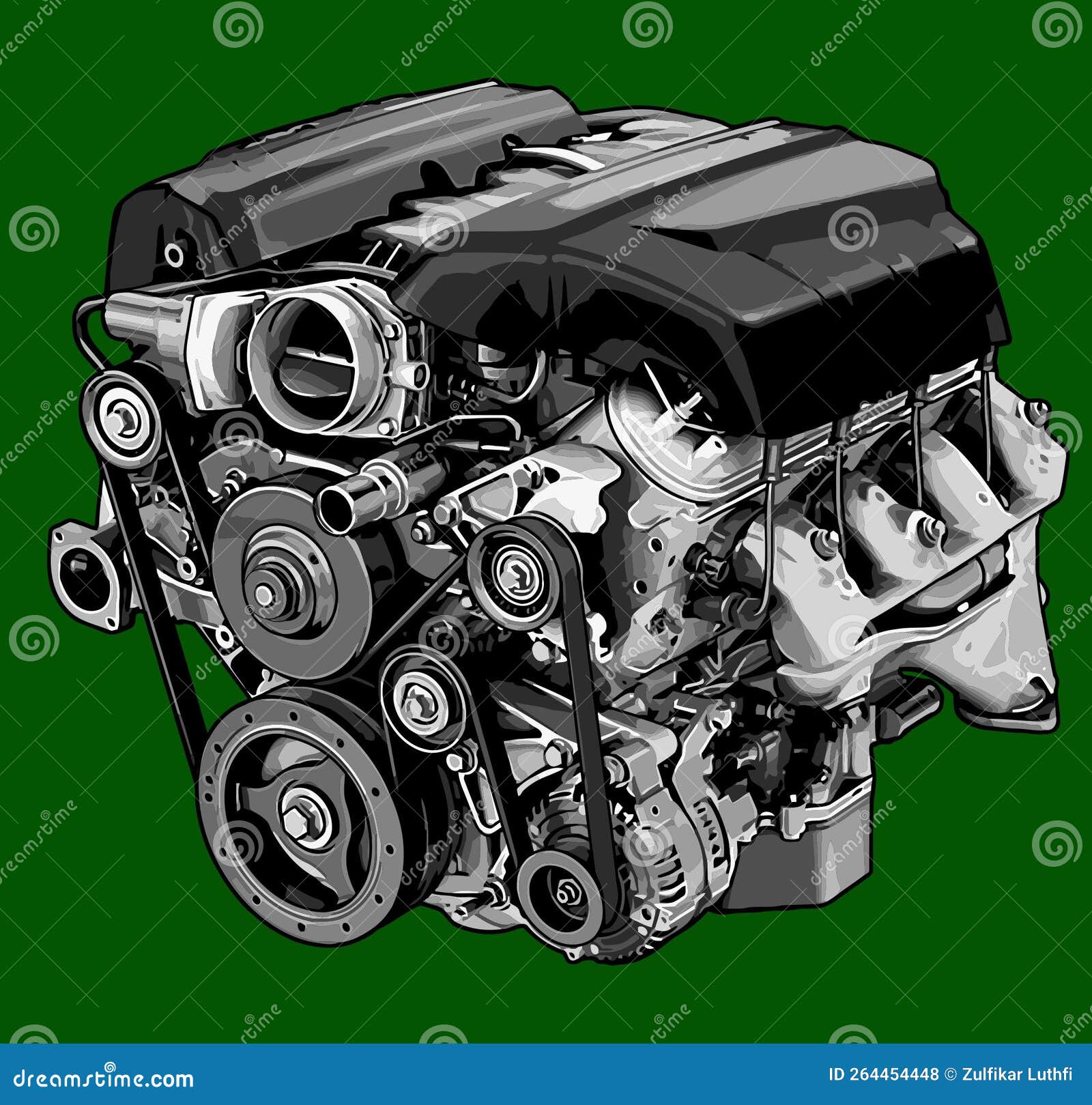 Car racing engine stock vector. Illustration of motorcycle - 264454448