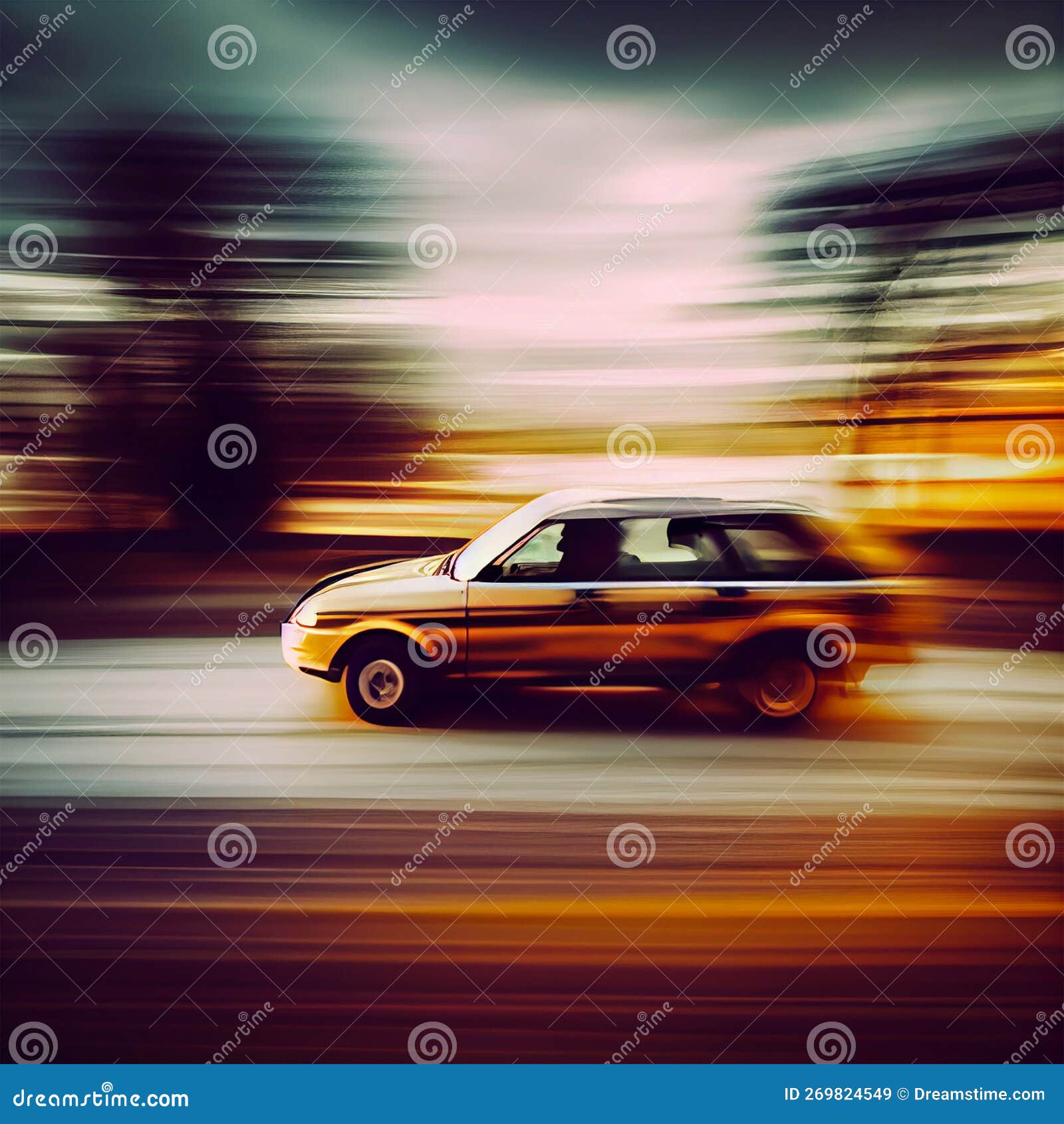Car Racing at High Speed, Blurred Background - AI Generated Image Stock ...