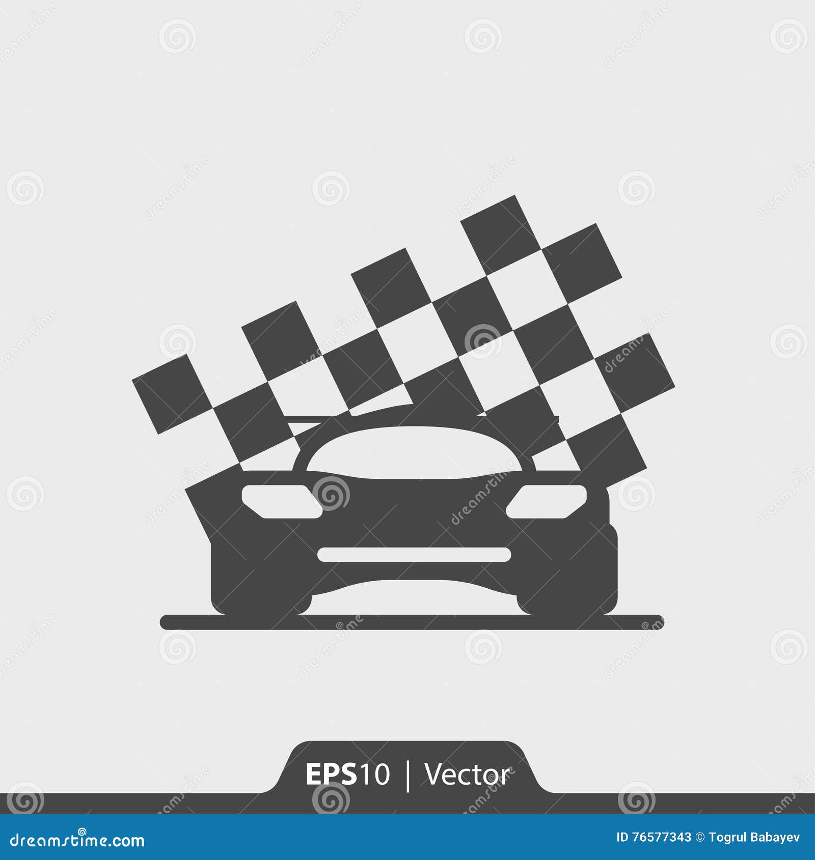 Car Racing with Race Flag Icon for Web and Mobile Stock Illustration ...